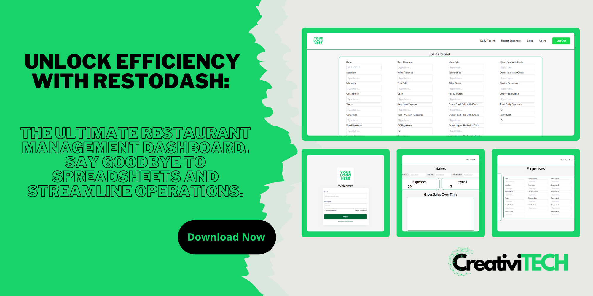 Resto Dashboard Template | Bubble